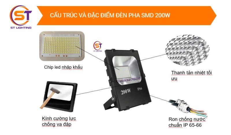 Đèn pha led 200W